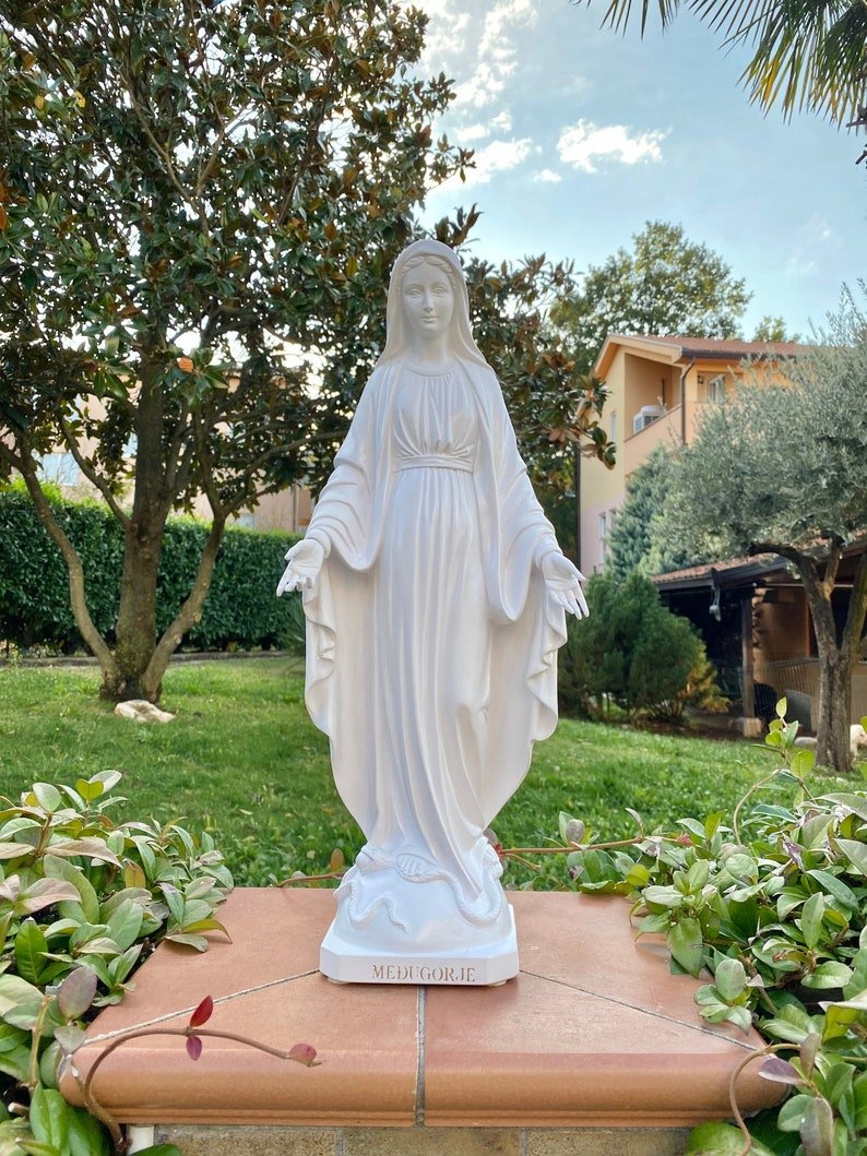 "Our Lady of Grace Marble Powder Statue – 50 cm (20 inches ...