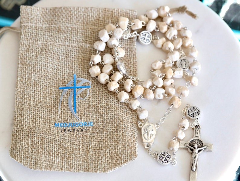 Stone rosary necklace store