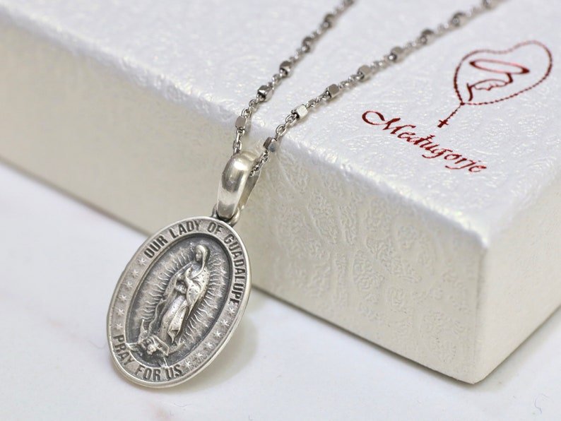 Our Lady of Guadalupe Sterling Silver Pendant Necklace Our Lady of Guadalupe Sterling Silver Pendant Necklace